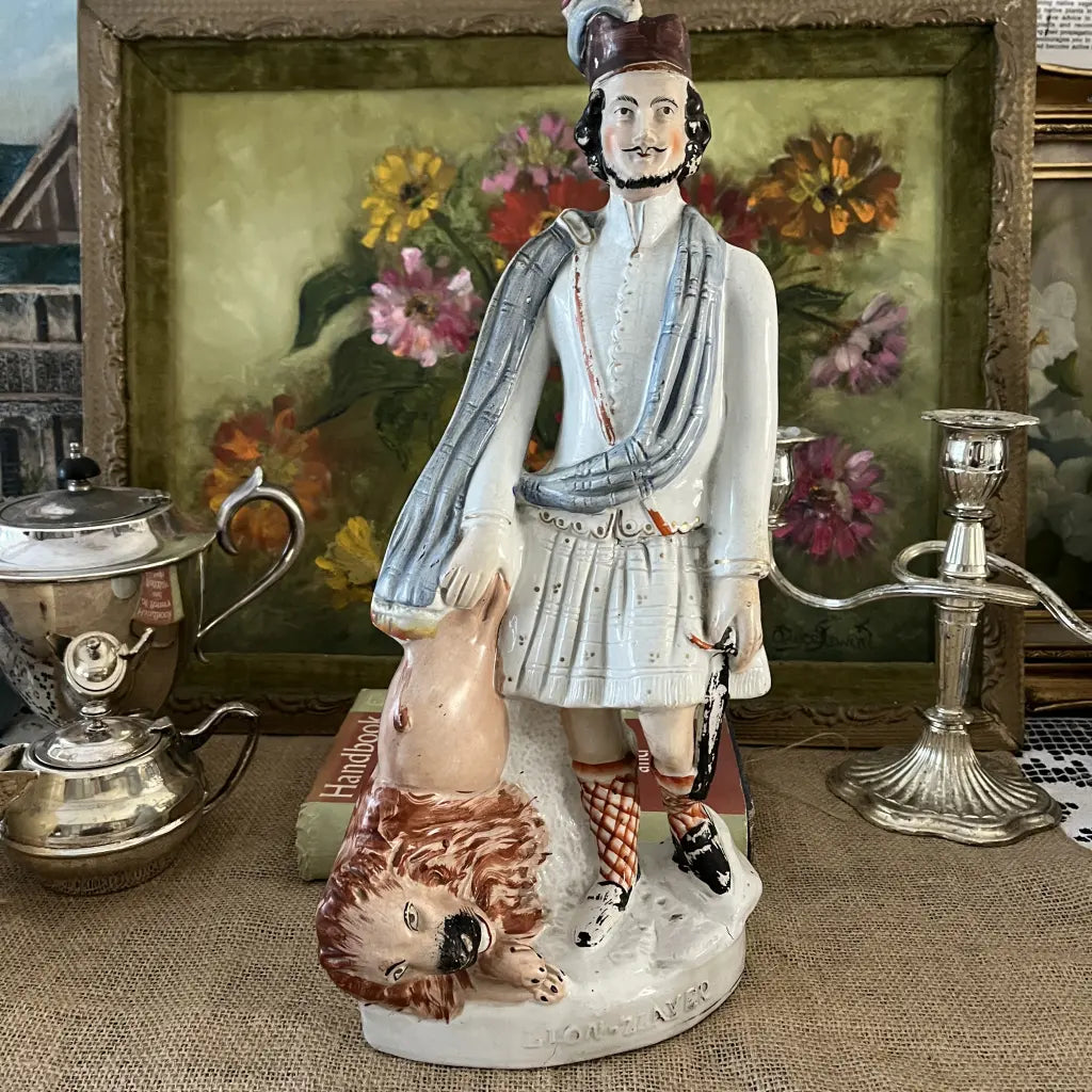 Victorian Staffordshire Figure The Lion Slayer – hillsvintage