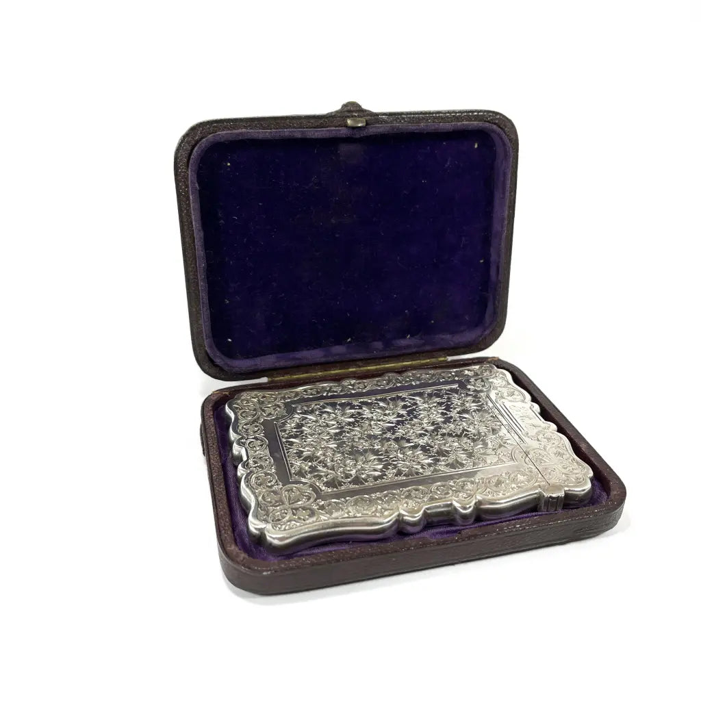 Victorian Sterling Silver Cigarette Case c.1875 by Richard Neale Birmi ...